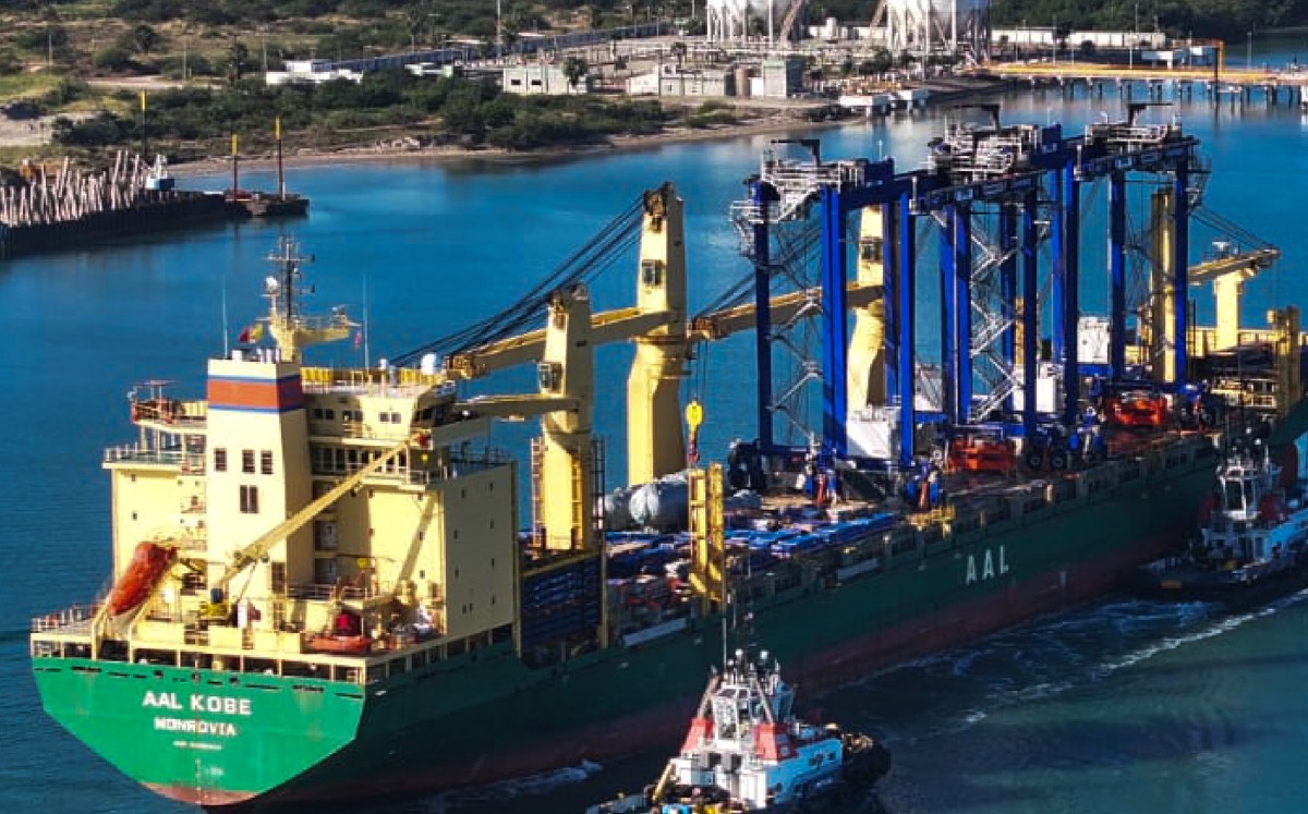 Puerto de Altamira recibe nuevas grúas para manejar contenedores