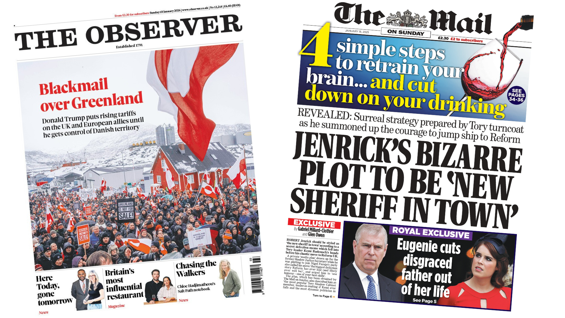 'Blackmail over Greenland' and 'Jenrick's bizarre plot'