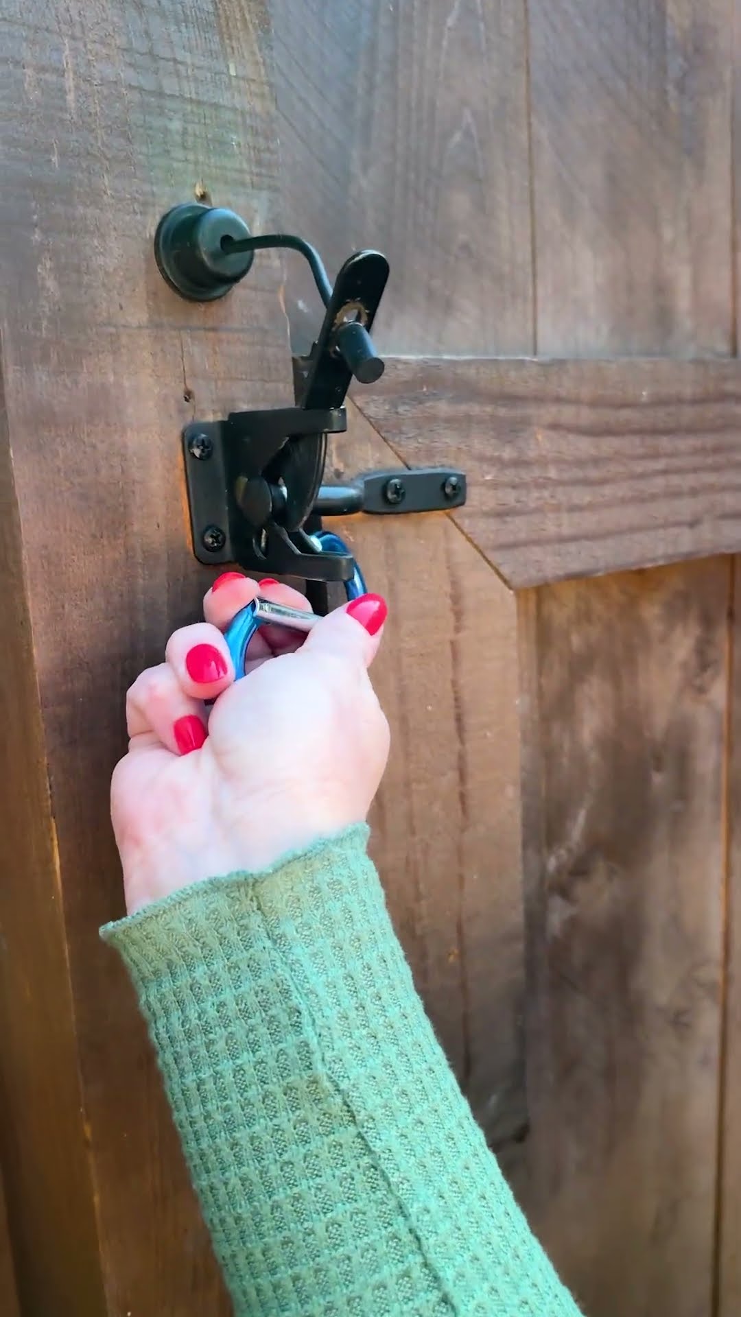 Quick and easy way to secure gate latch with a carabiner! #gate # ...