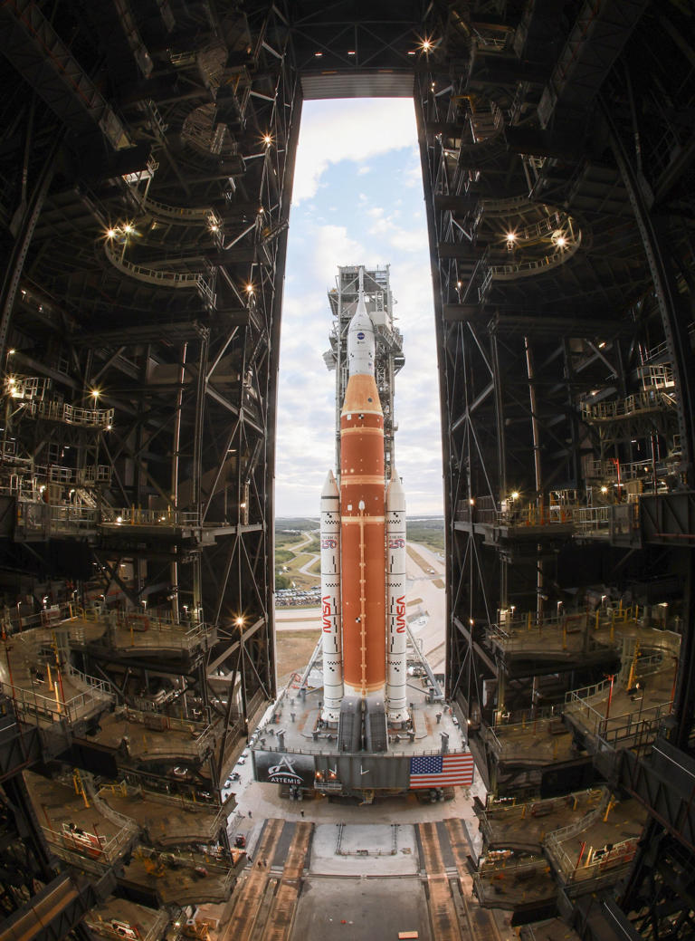 NASA rolled out an 11 million-pound moon rocket in preparation for ...