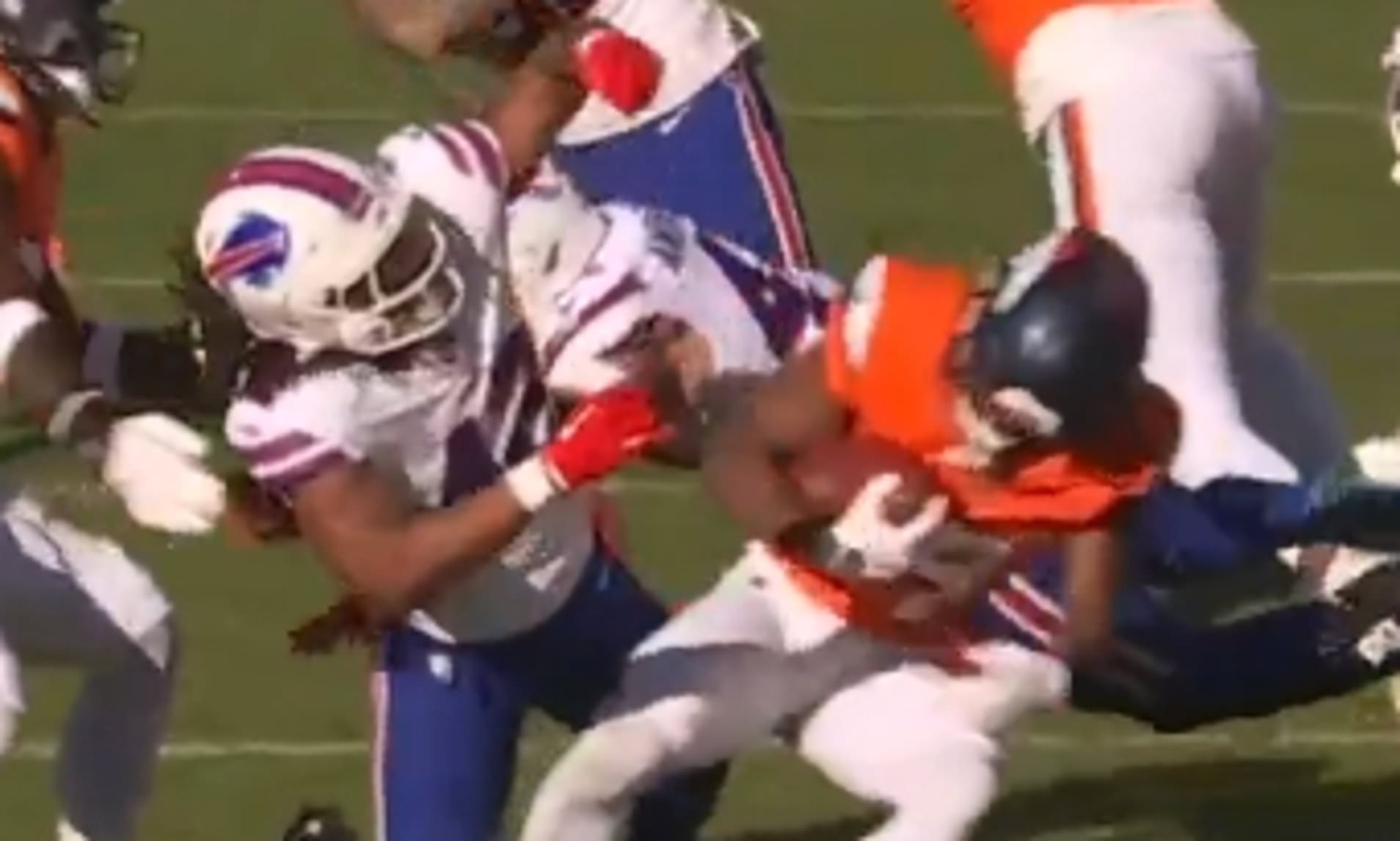 Buffalo Bills star knocked out cold after sickening helmet-to-helmet ...