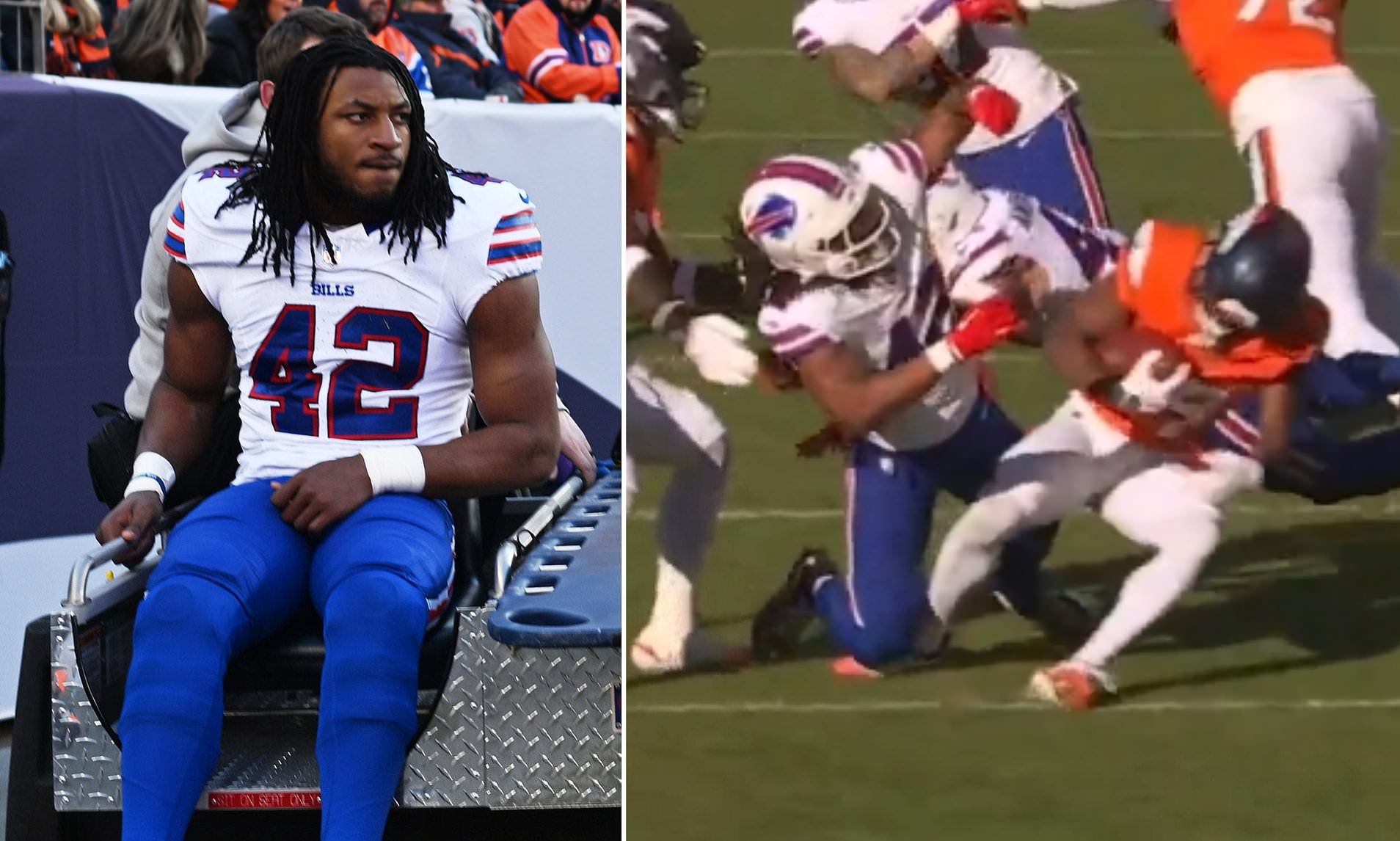 Buffalo Bills star knocked out cold after sickening helmet-to-helmet ...