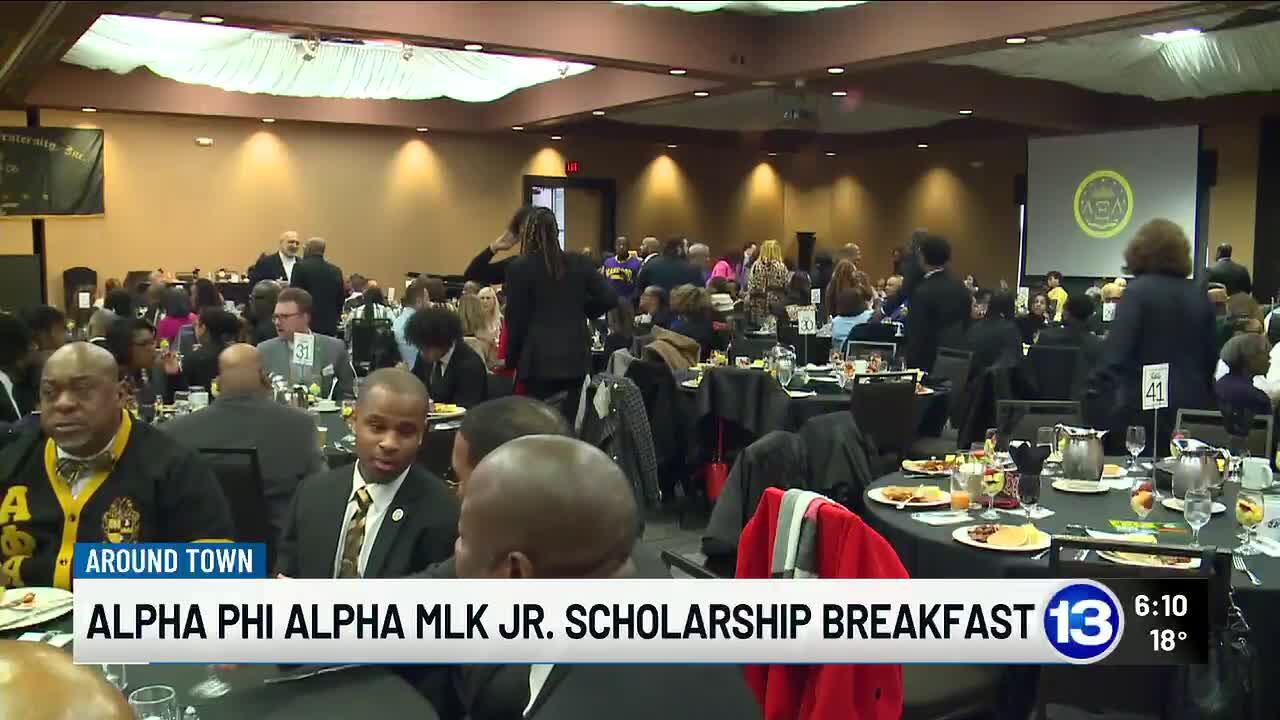 Alpha Phi Alpha awards scholarships at MLK Day breakfast