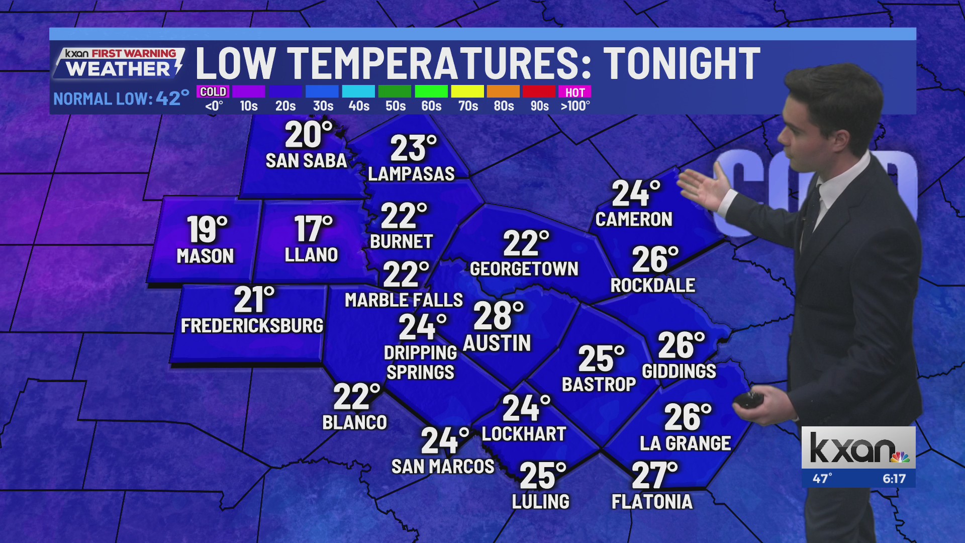 Widespread freeze tonight, rain chance mid-week | KXAN weather forecast ...