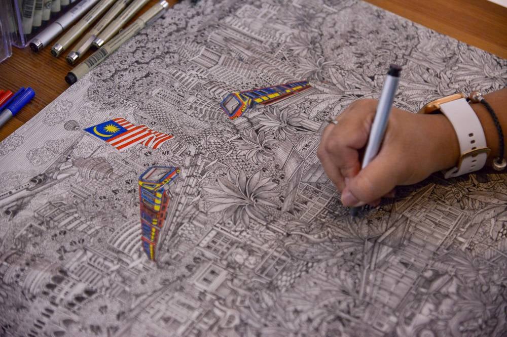 Artist captures Malaysia's evolution through pen drawings for VMY 2026
