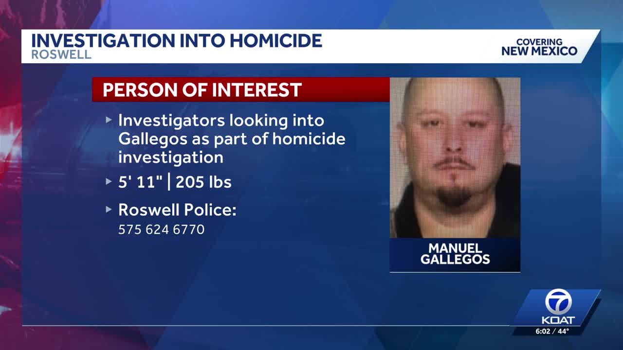 Roswell police seek person of interest in homicide case