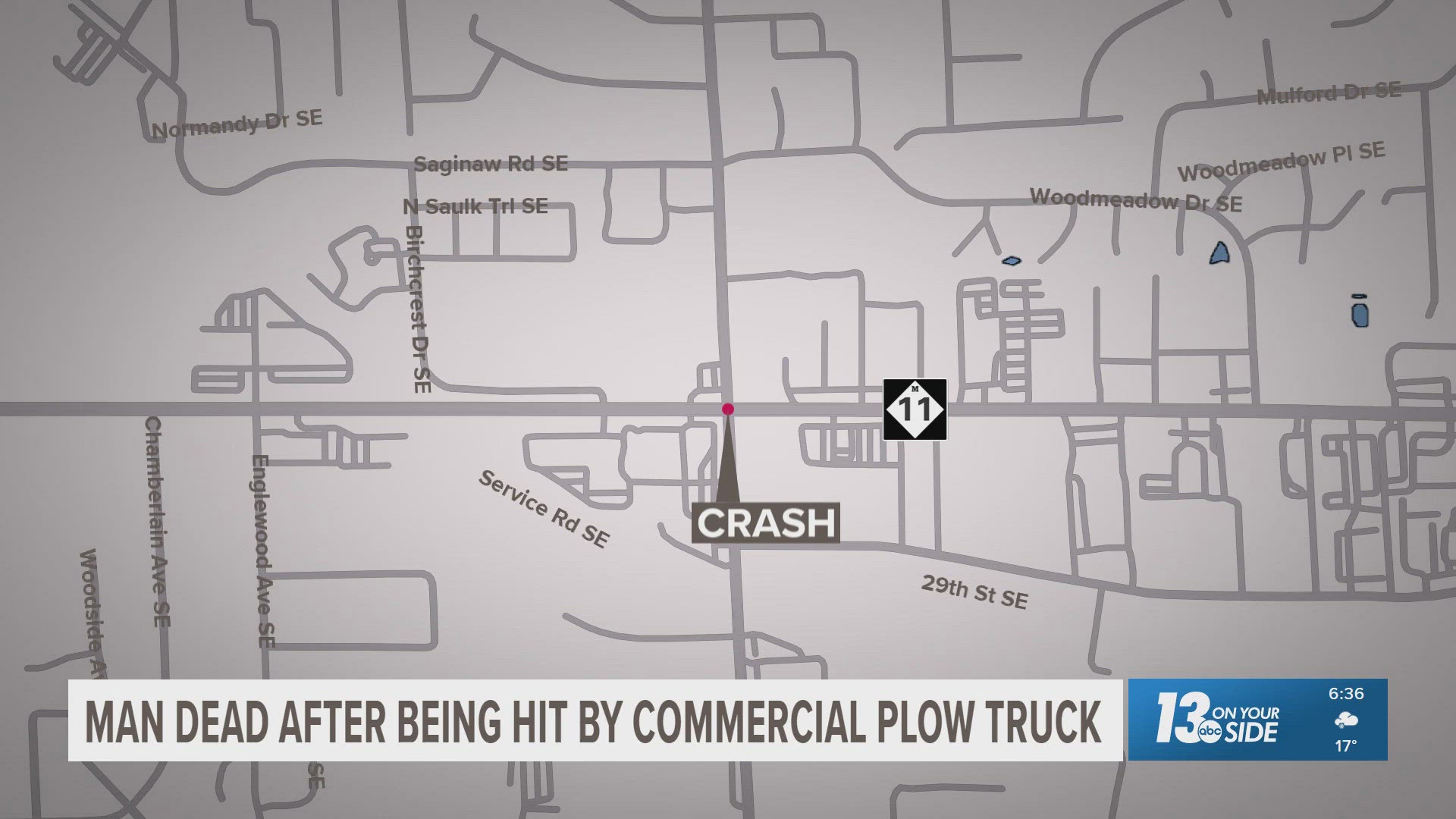 Man dead after being hit by plow truck in Grand Rapids