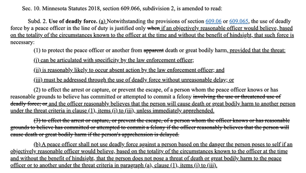 Did Walz sign Minnesota law letting officers use deadly force on some ...
