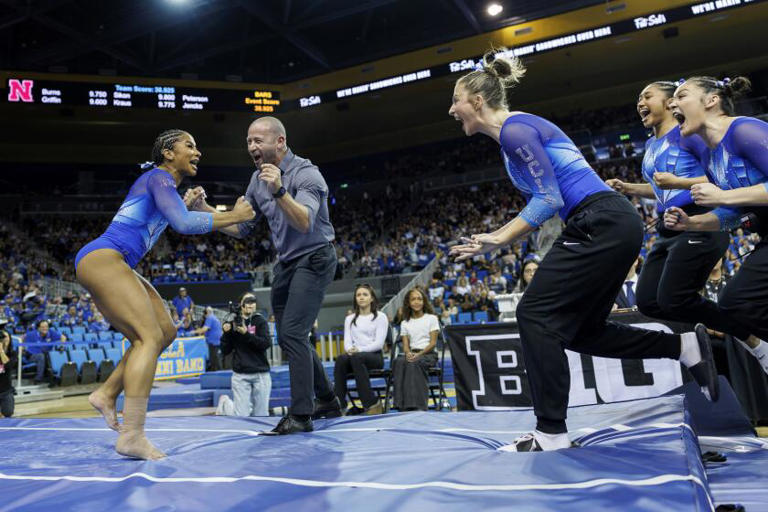 Jordan Chiles records her first perfect 10 in vault, leads UCLA to win ...