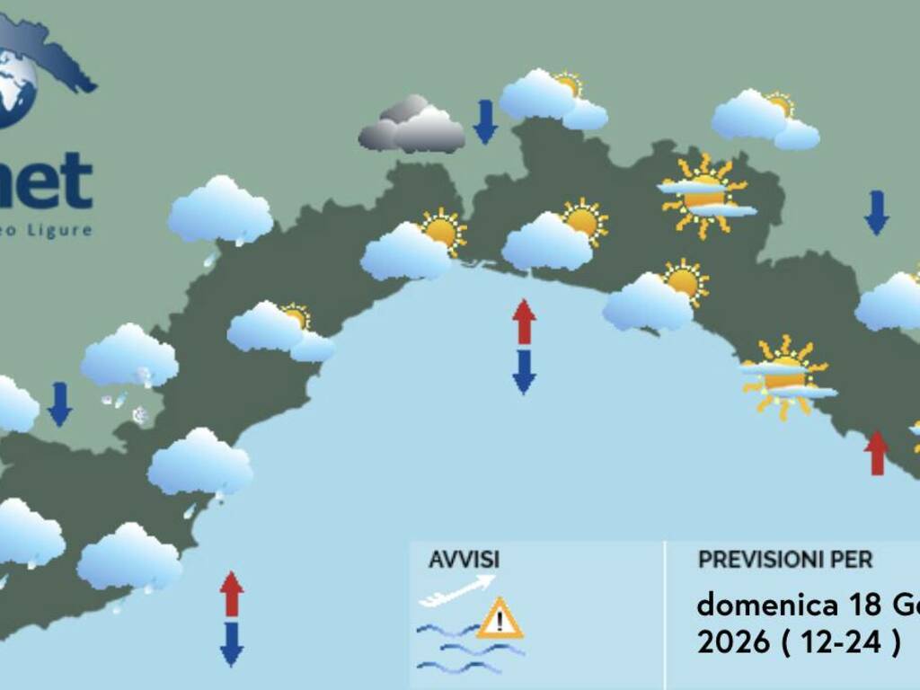 Meteo, Liguria tra nubi e vento. Possibili nevicate in quota