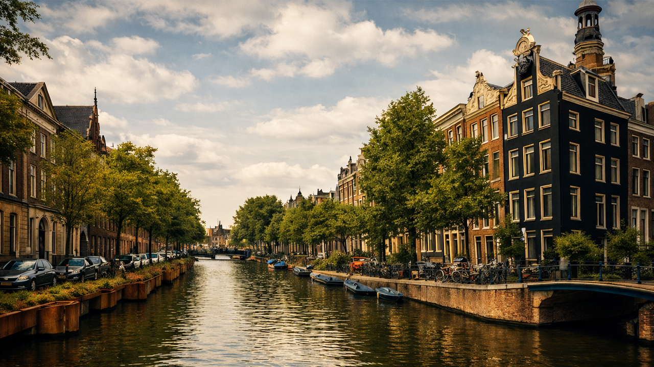 A warm canal walk through Amsterdam