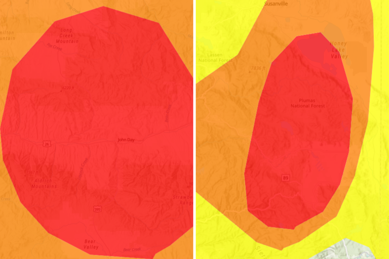 Thousands urged to avoid outside in California, Oregon
