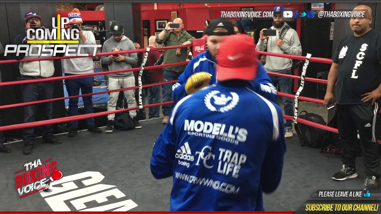 Wilder vs Stiverne media workout: Chris Colbert doing pad work with ...