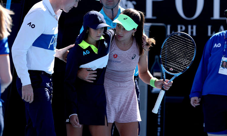 Worrying moment another ball kid collapses at the Australian Open