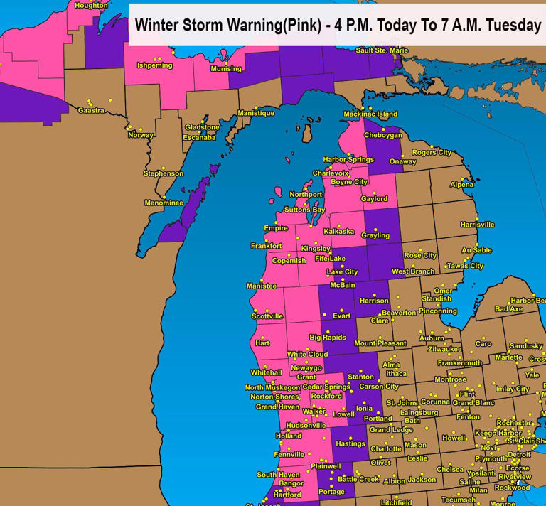 Upgrade to winter storm warning, near-blizzard conditions expected for ...
