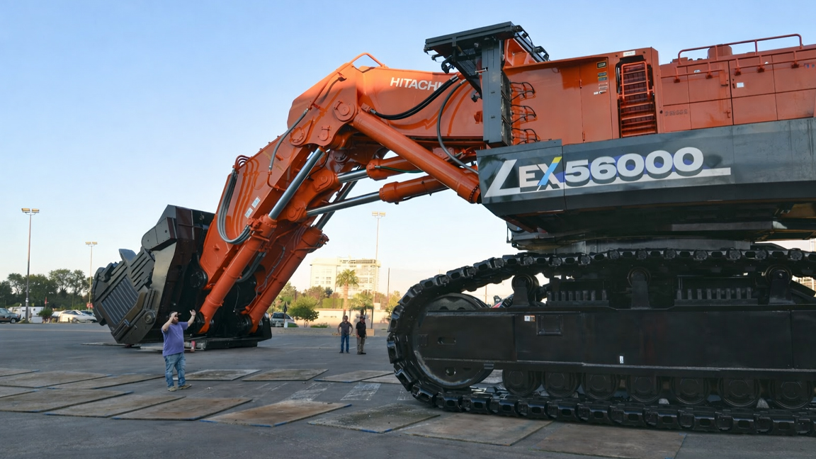 Massive Hitachi EX5600 leaves MINExpo 2024 site