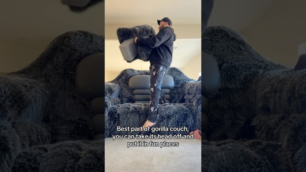 Discover the best part of having a gorilla-shaped couch