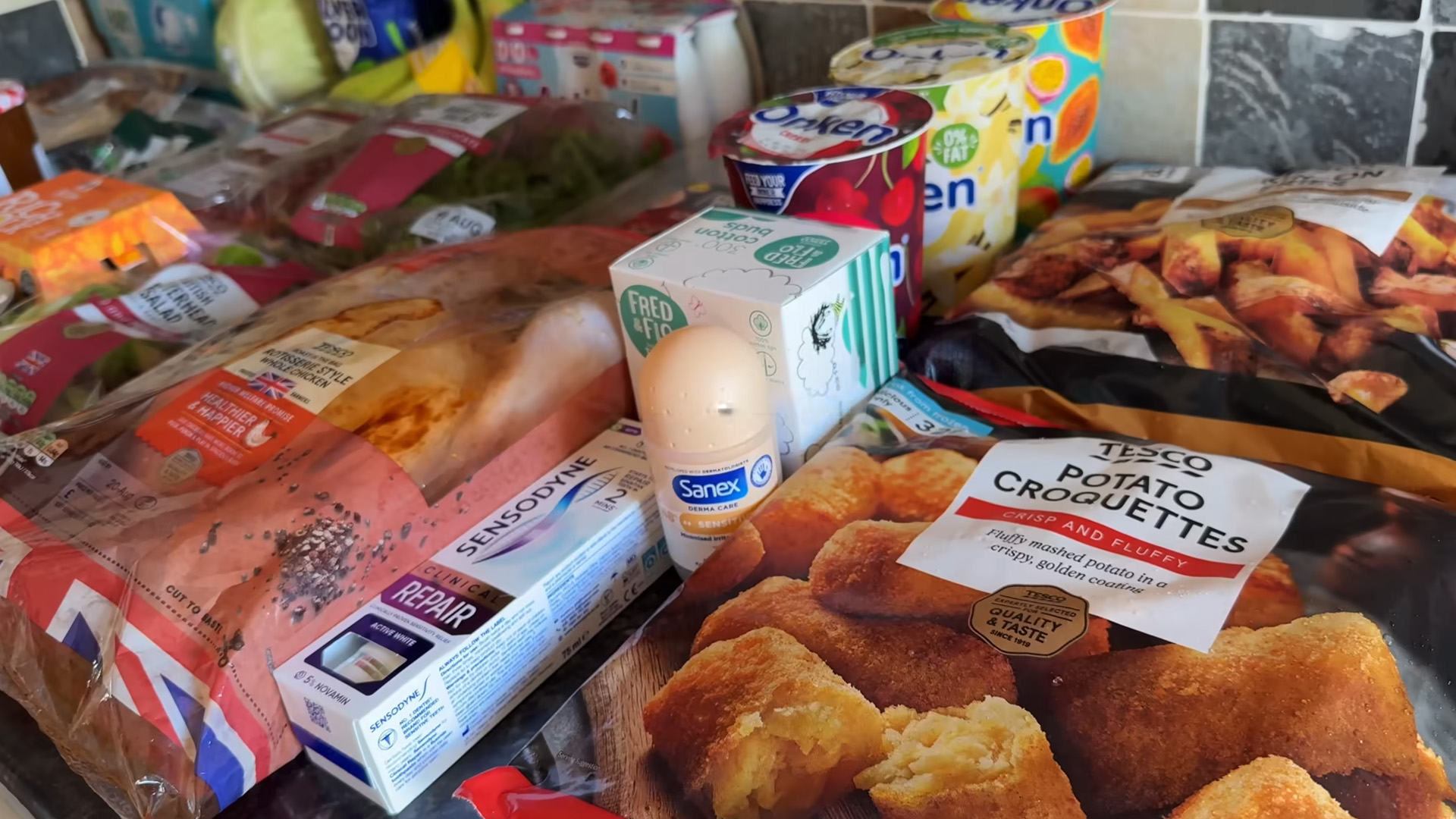 Weekly Tesco family grocery haul for under seventy pounds