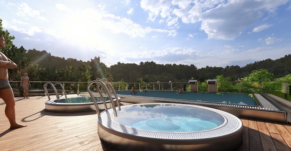 Zewnętrzny basen w Limanowej, jacuzzi z solanką i sauny. Takie atrakcje ...