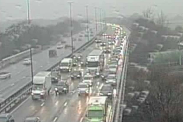 Slip road on M62 closed as emergency services work to free casualty ...