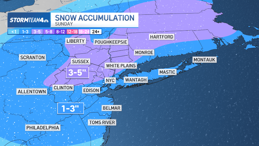 Sunday could see double the snowfall in round 2 of weekend snow