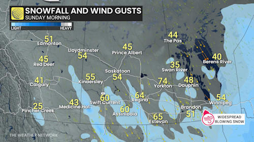 Blowing snow, blizzard conditions to create dangerous travel in Man., Sask.