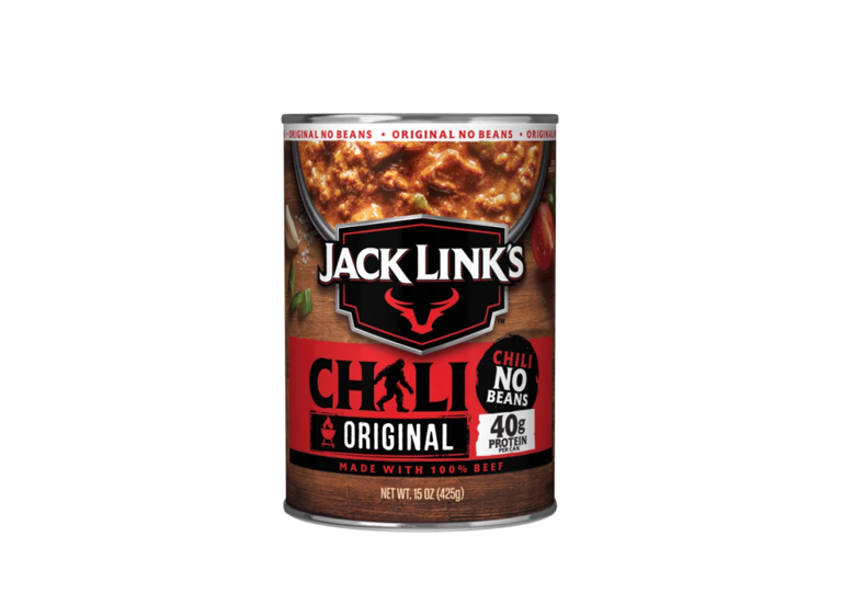 5 canned chilis made with big chunks of real meat