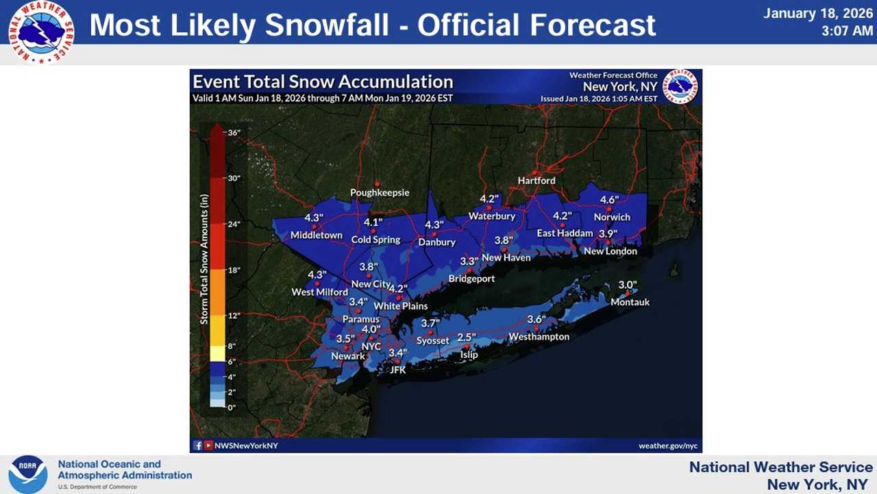 Updated map shows which tristate areas will see highest snowfall from ...