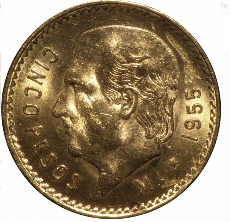 ¿Cuál es el valor real de la moneda de 5 pesos de Miguel Hidalgo de oro?