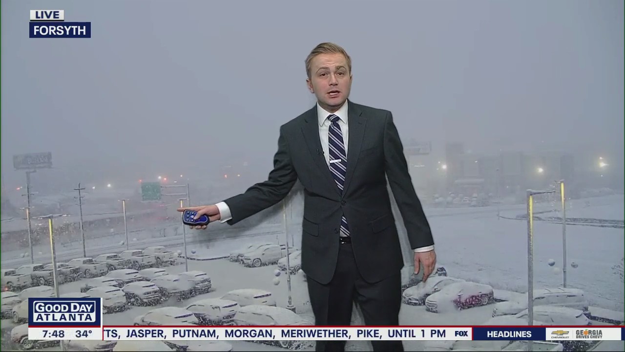 Snow moving out of metro Atlanta this morning, black ice possible tonight