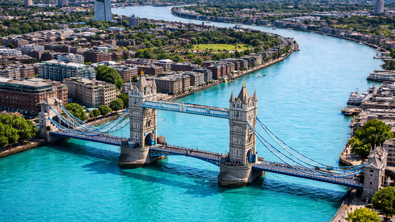 Tower Bridge vista de cima sobre o Tâmisa