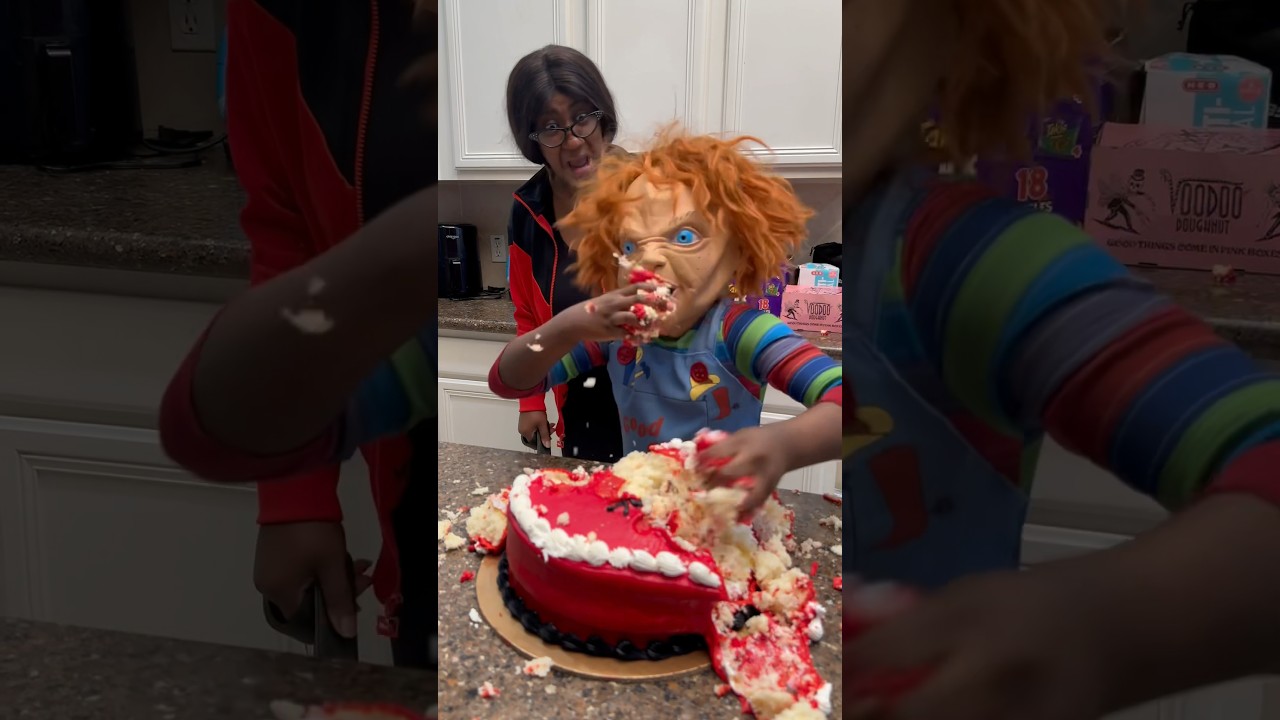 When Chucky destroys the birthday cake