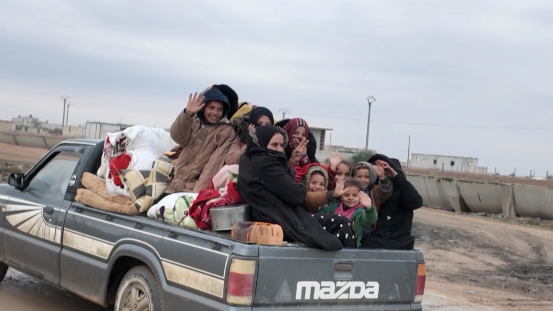 Residents in Deir Hafer celebrate after Syrian army pushes out SDF