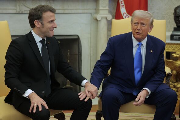 Moment Trump mocks Macron by mimicking him with French accent