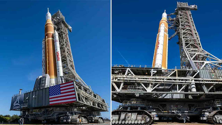 A NASA az Artemis II rakétát az indítóállásra szállította, és készül a ...