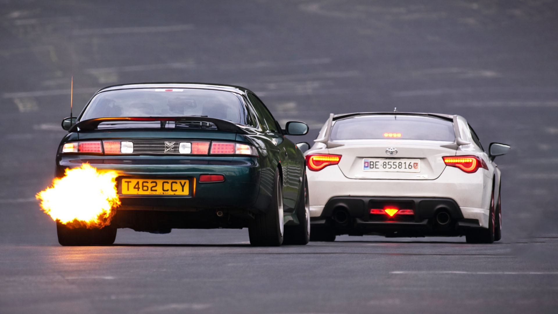 Flames spotted during Touristenfahrten Nürburgring