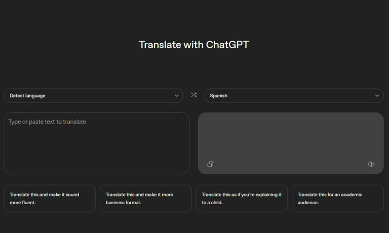 Try ChatGPT Translate if you need your message rewritten, not just ...