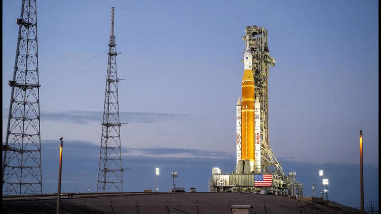 NASA rolls out Artemis II moon rocket to launchpad