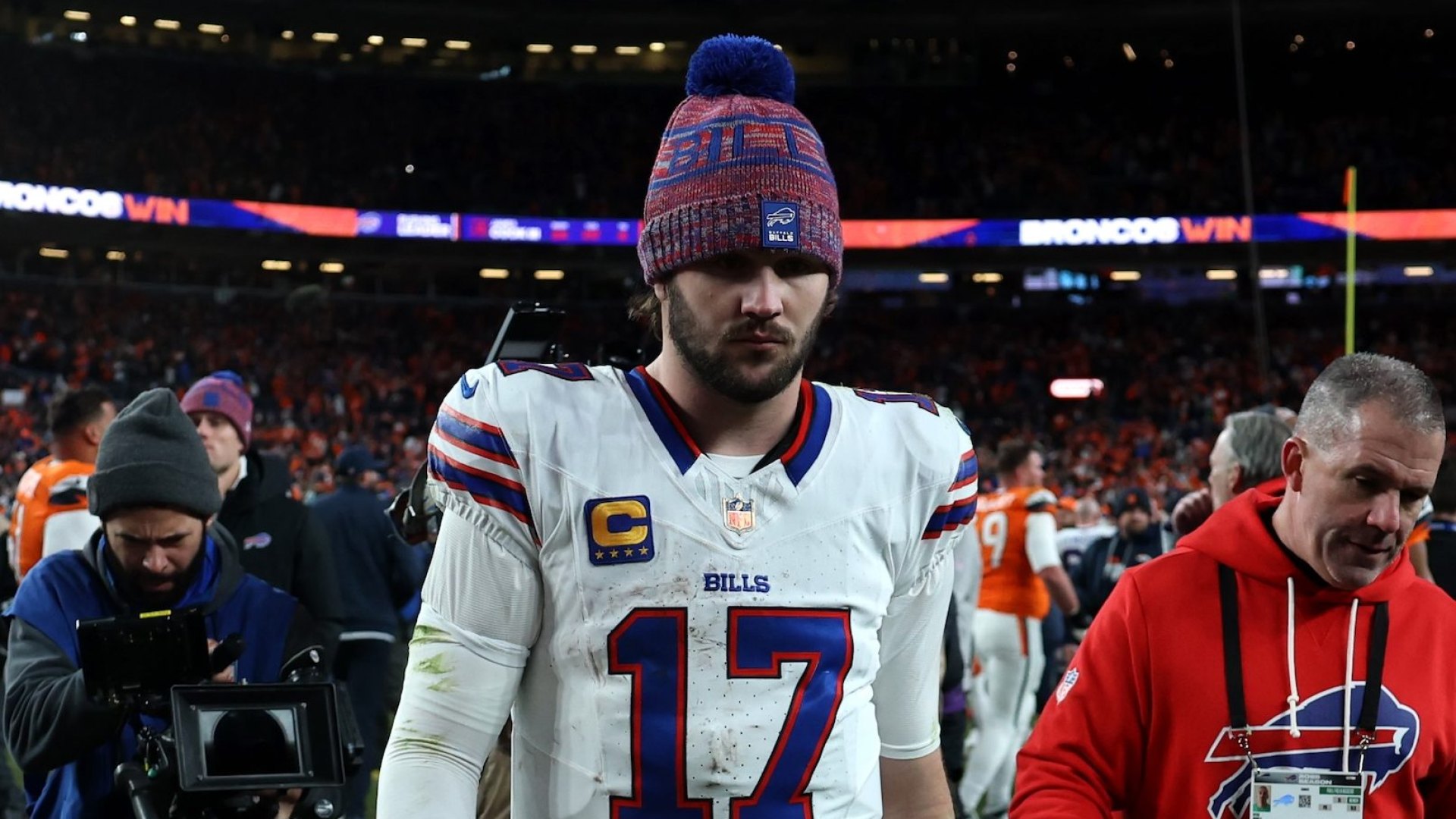 Josh Allen breaks down in tears after playoffs loss: 'Let my team down'