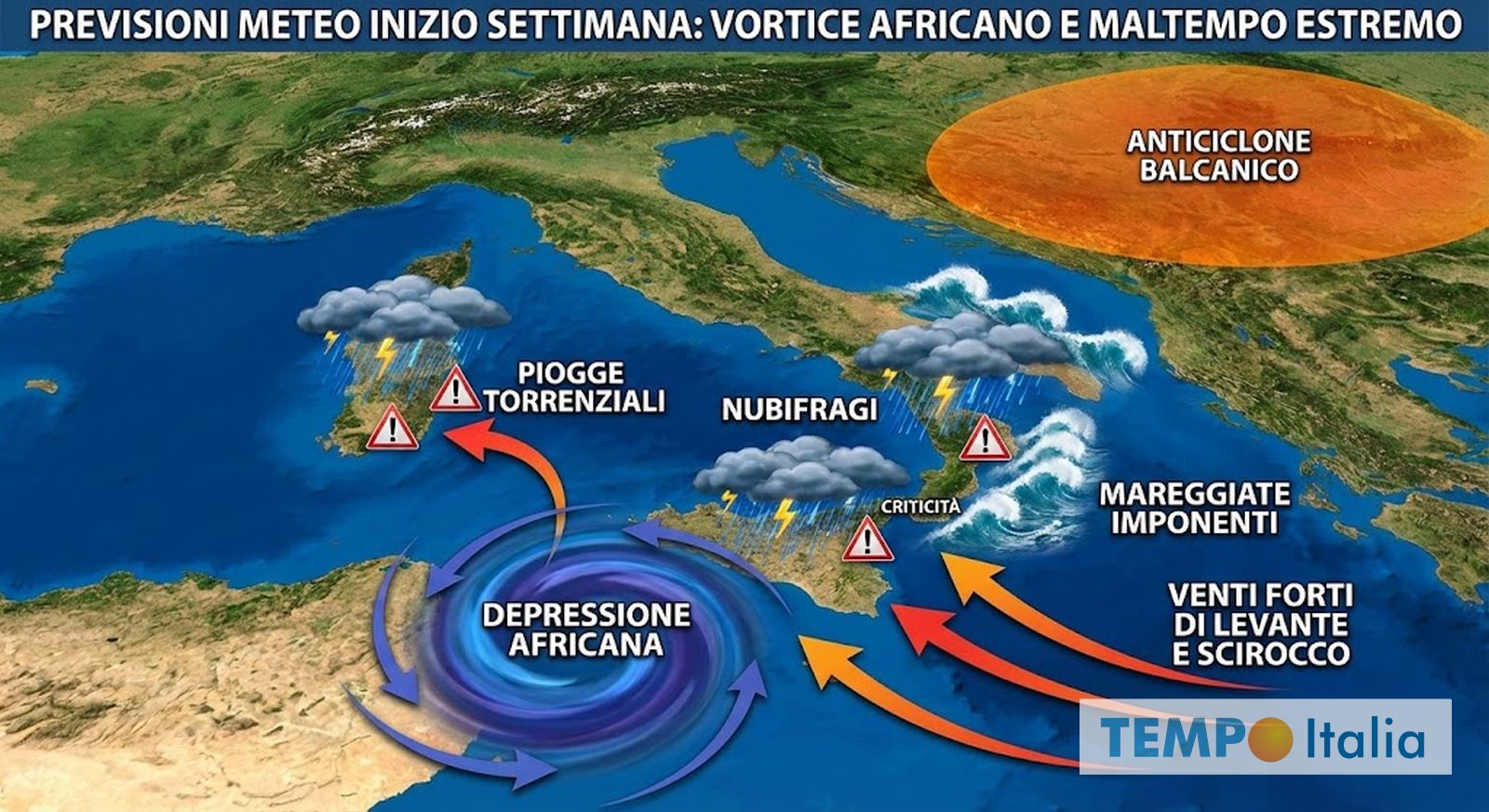 Violento ciclone sta per abbattersi sull’Italia: sarà maltempo estremo ...