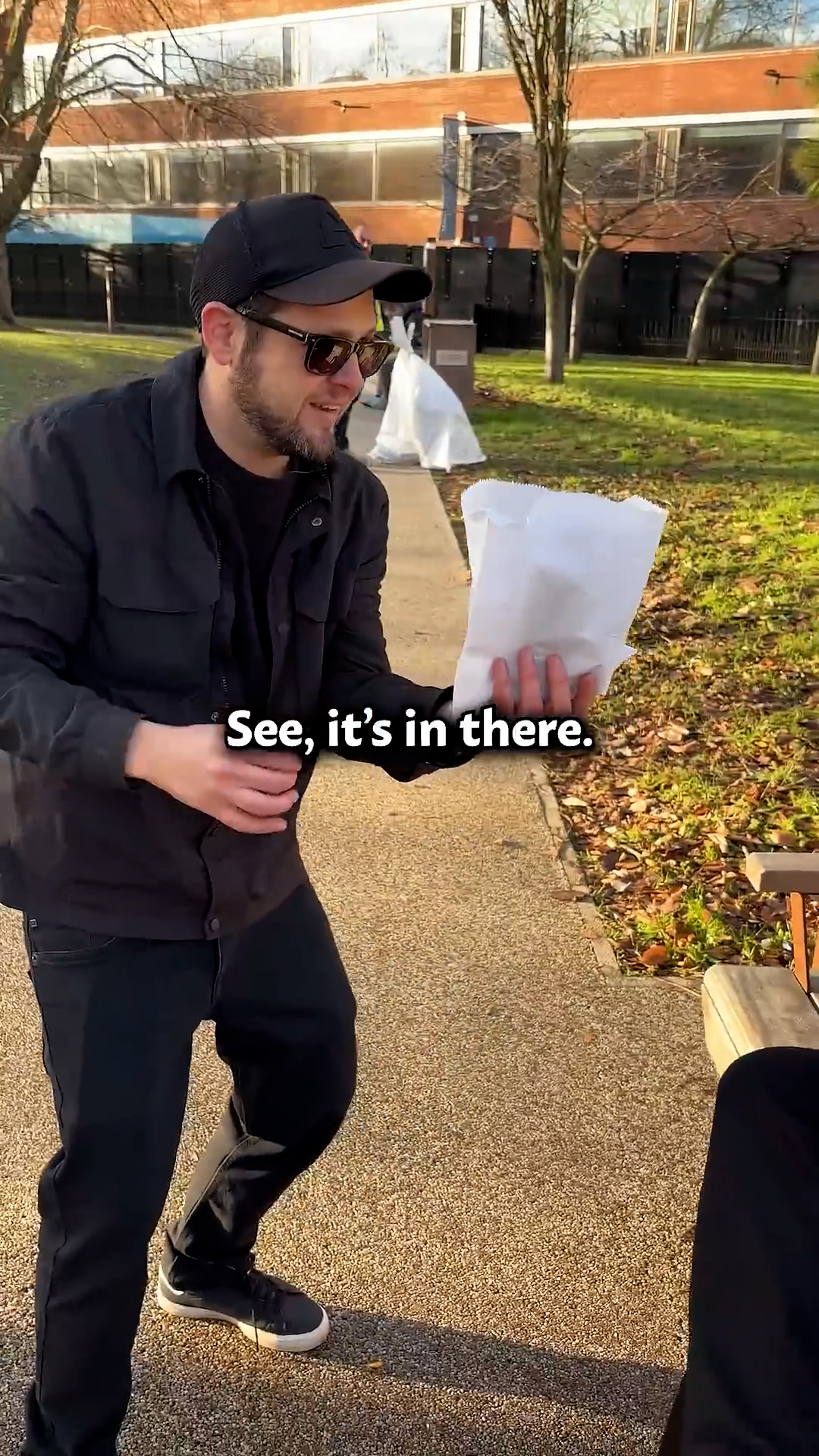 He made a bottle vanish in a paper bag