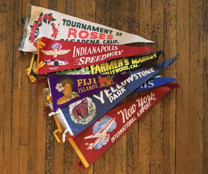 Vintage BC matchbooks and pennants light up the past
