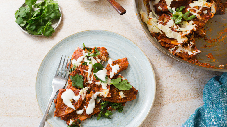 Classic homemade chilaquiles rojos recipe