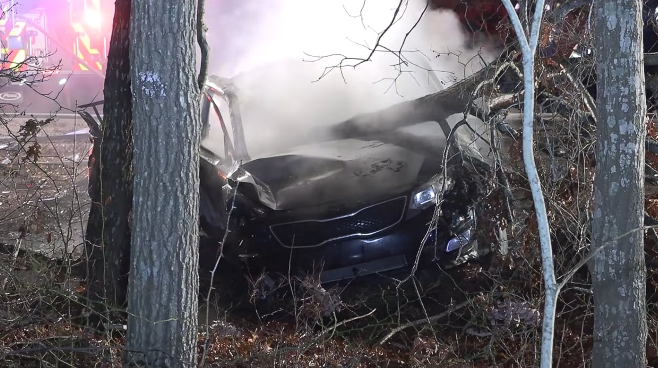 Good Samaritan helps driver out of a burning car in Falmouth