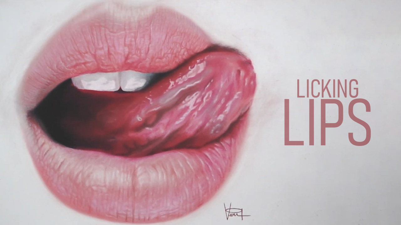 Soft pastel drawing tutorial: Achieve realistic licking lips with ...