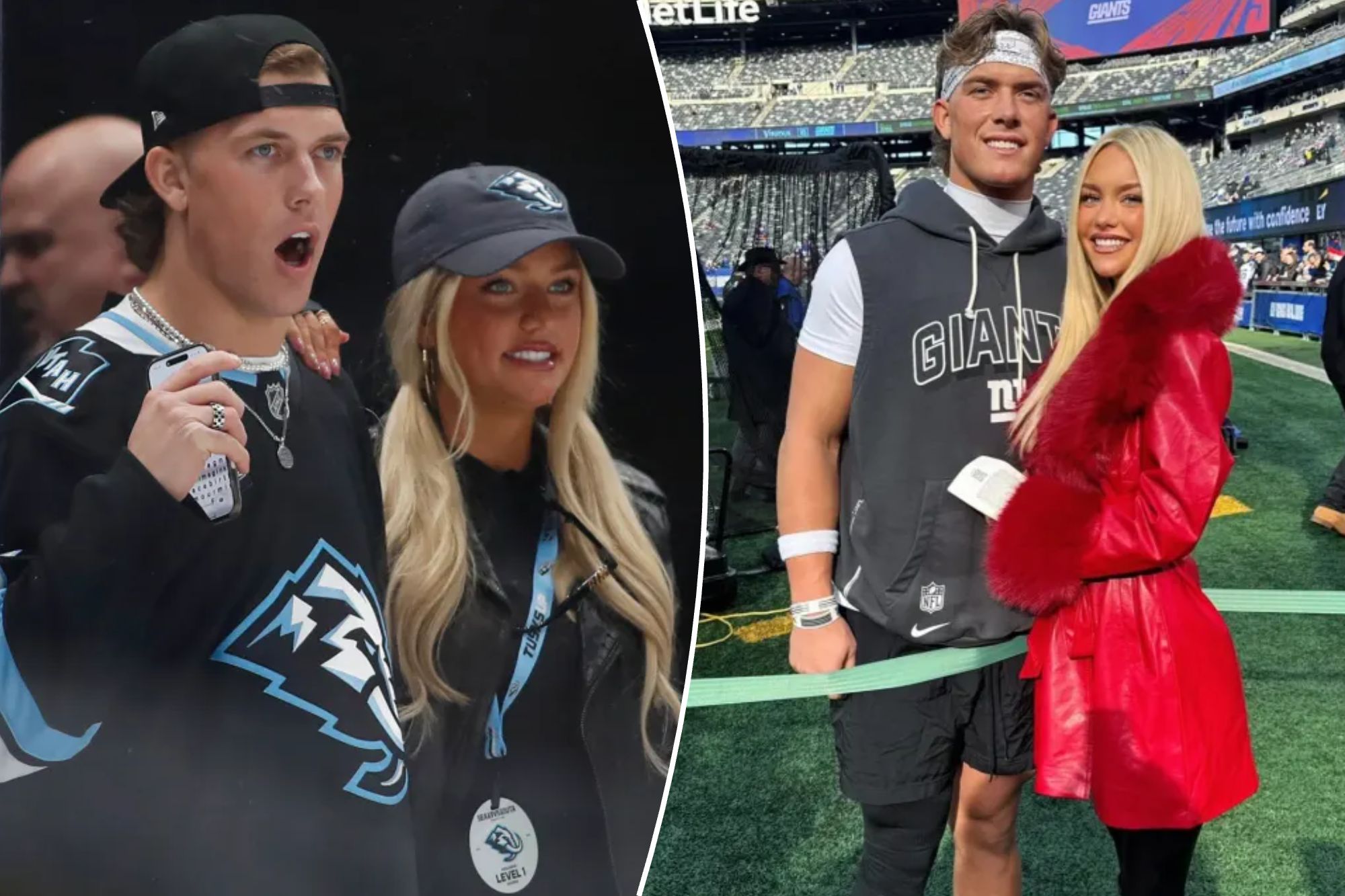 Jaxson Dart and girlfriend Marissa Ayers enjoy NHL date night after ...
