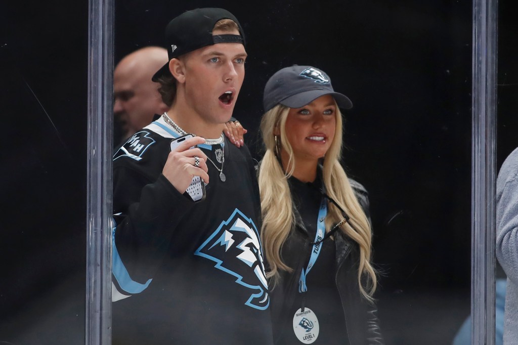 Jaxson Dart and girlfriend Marissa Ayers enjoy NHL date night after ...
