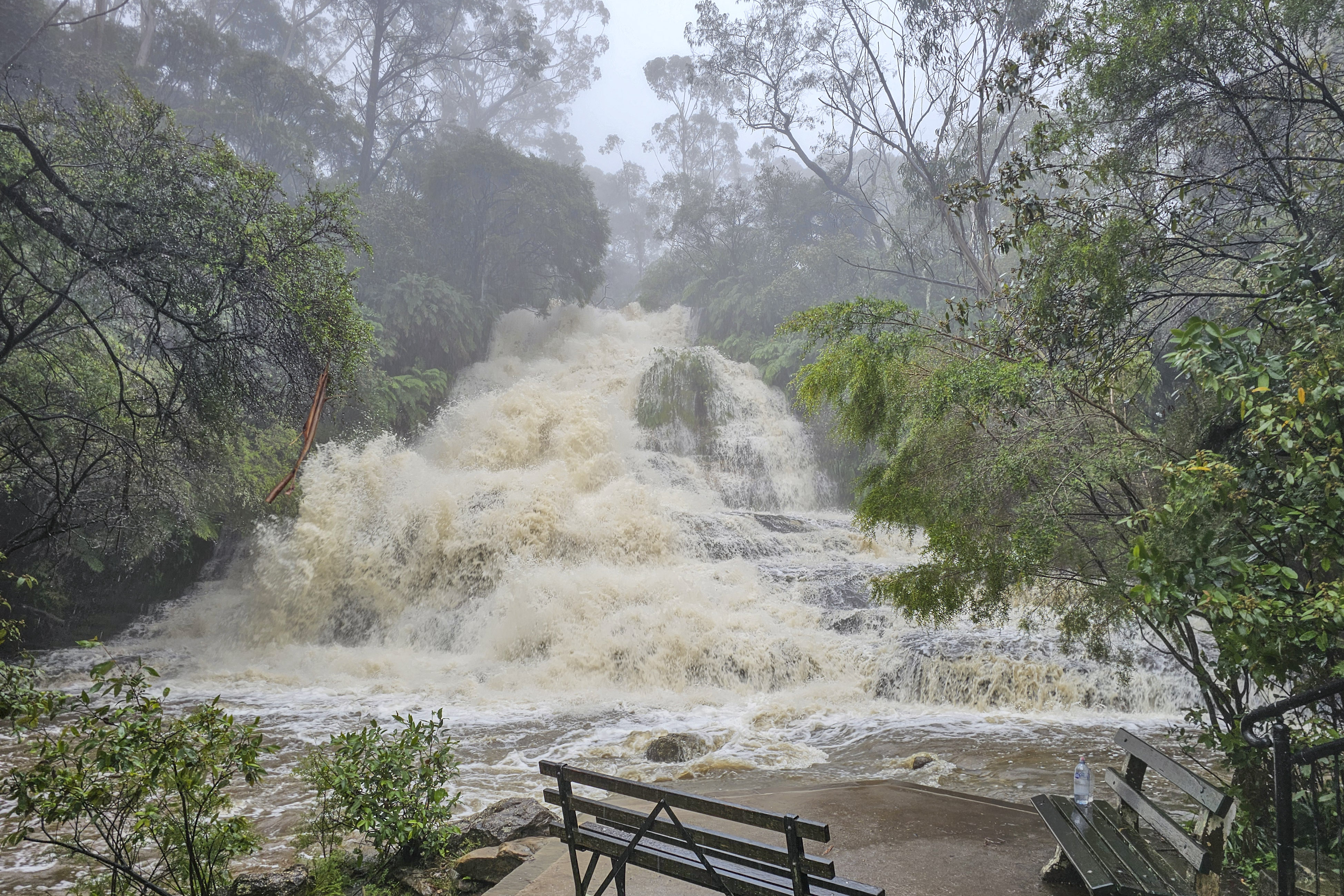 Katoomba Cascades after rain deluge