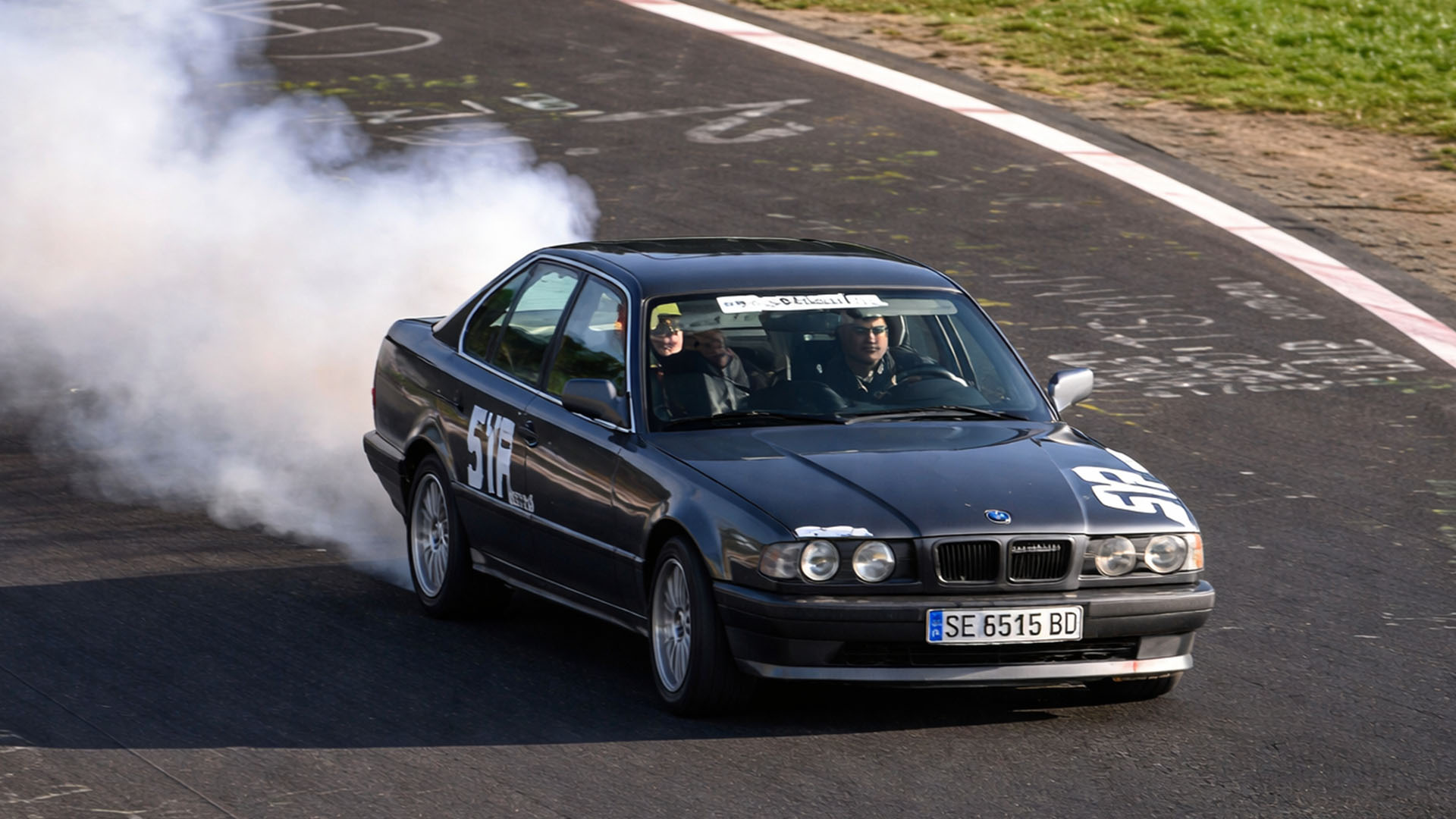 Smoking car spotted during Touristenfahrten at Nordschleife