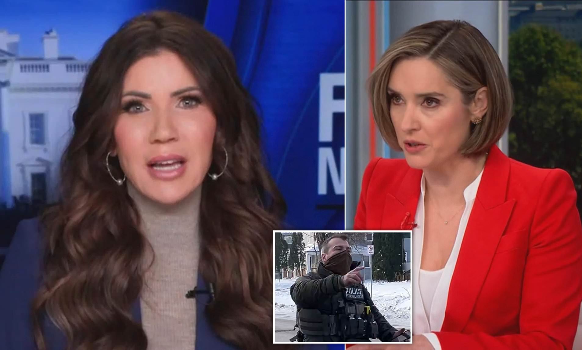 Irate Kristi Noem erupts at CBS host for using name of ICE agent who ...